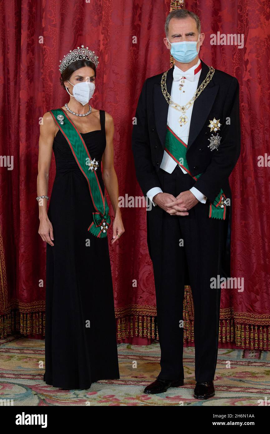 King Felipe VI of Spain and Queen Letizia of Spain attend the Gala ...