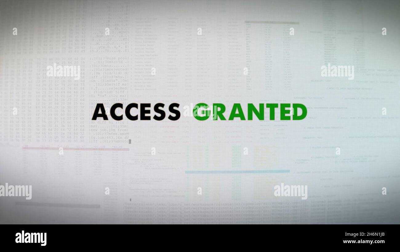 Digital render of an online access granted sign Stock Photo - Alamy