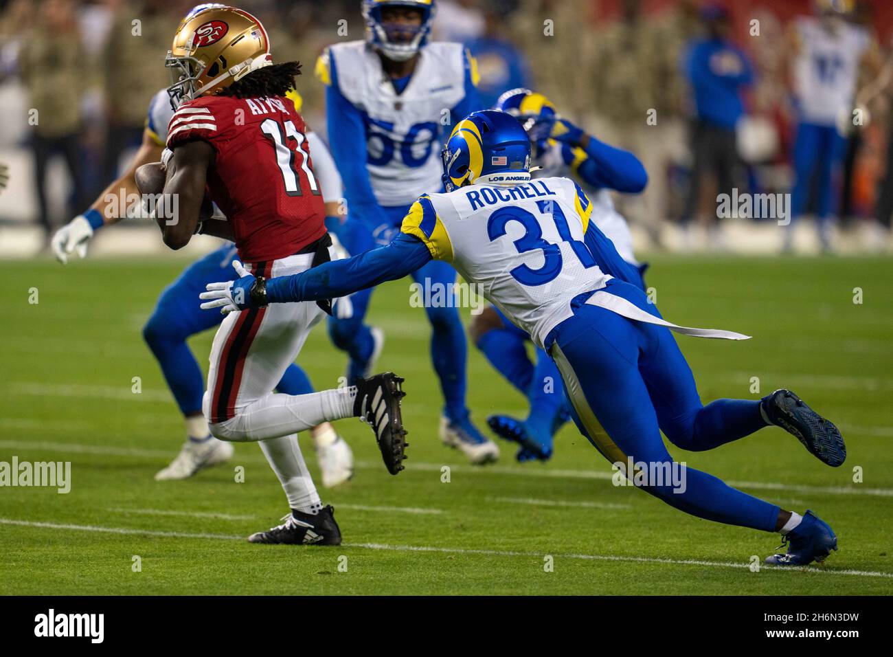 Brandon aiyuk first down hi-res stock photography and images - Alamy