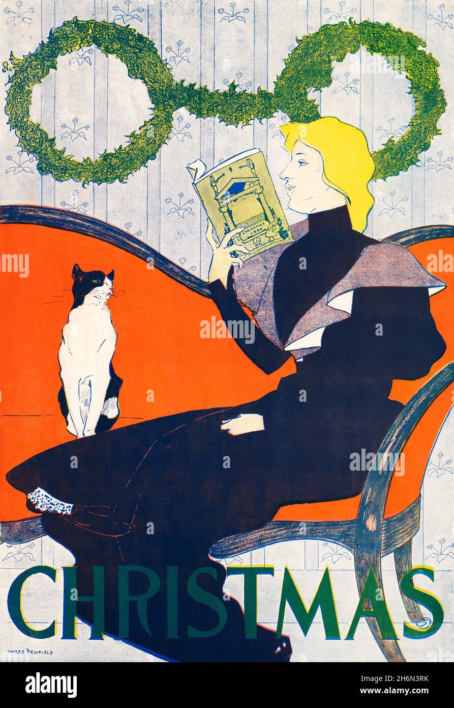 Christmas cat illustration hi-res stock photography and images - Alamy