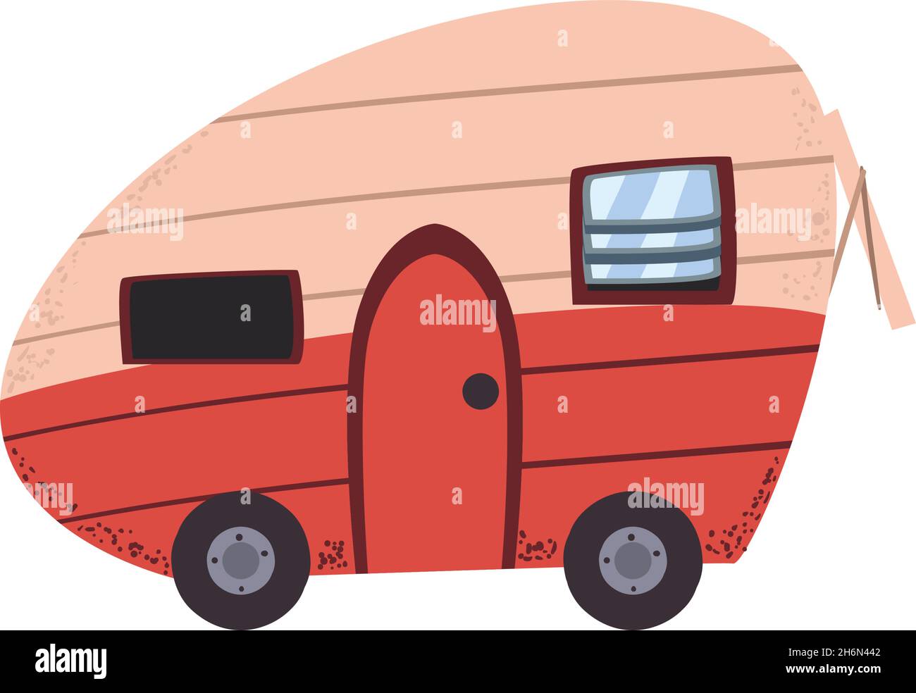 Red and white camper van Stock Vector Images - Alamy