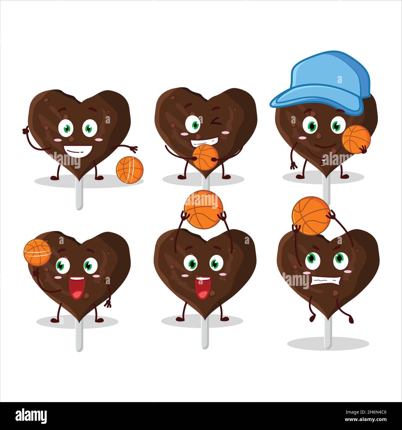 Talented Love Cookies Chocolate Candy Cartoon Character As A Basketball