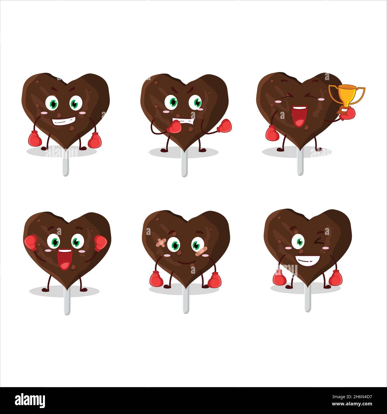 A sporty love cookies chocolate candy boxing athlete cartoon mascot ...
