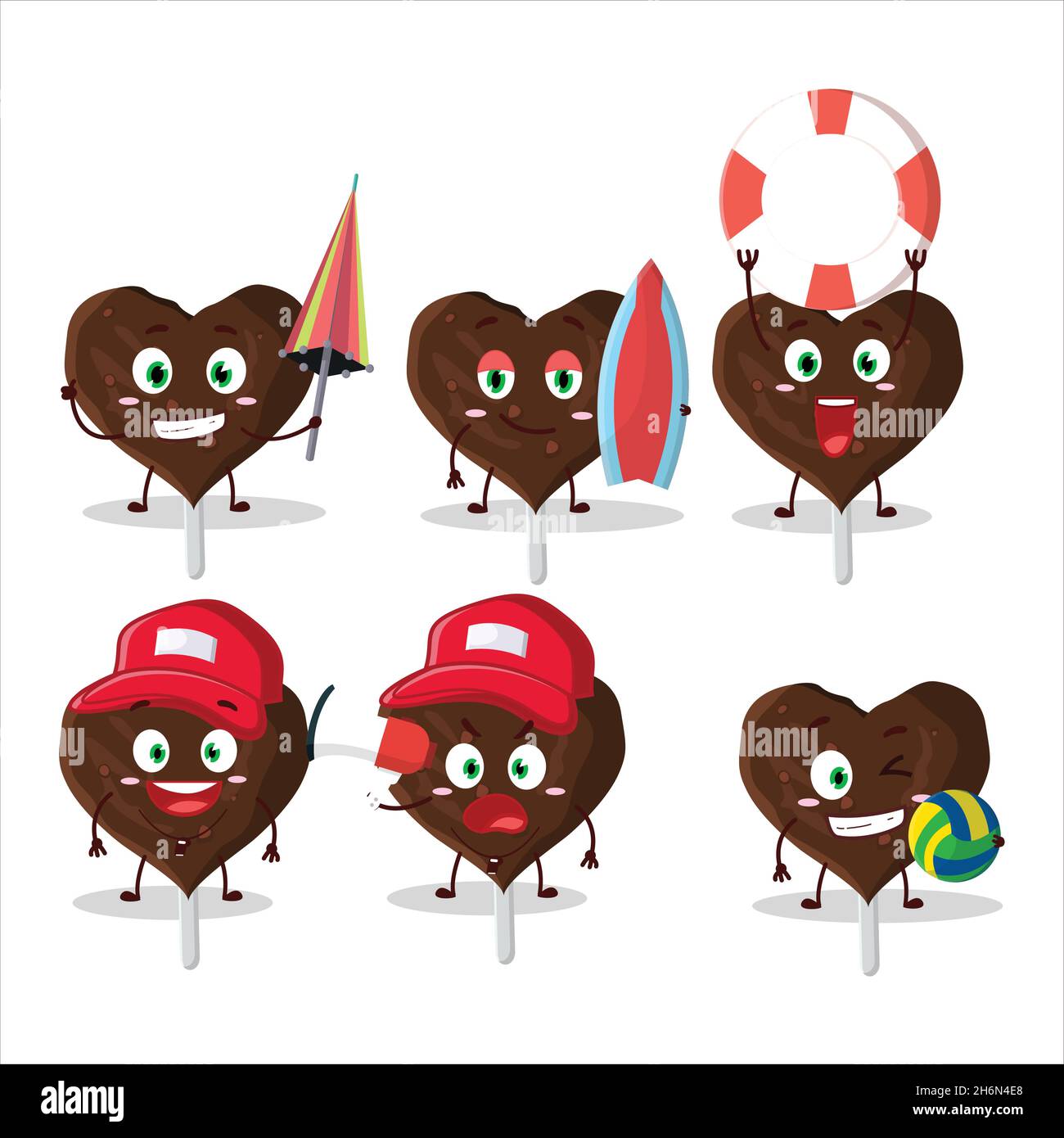 Happy Face love cookies chocolate candy cartoon character playing on a ...