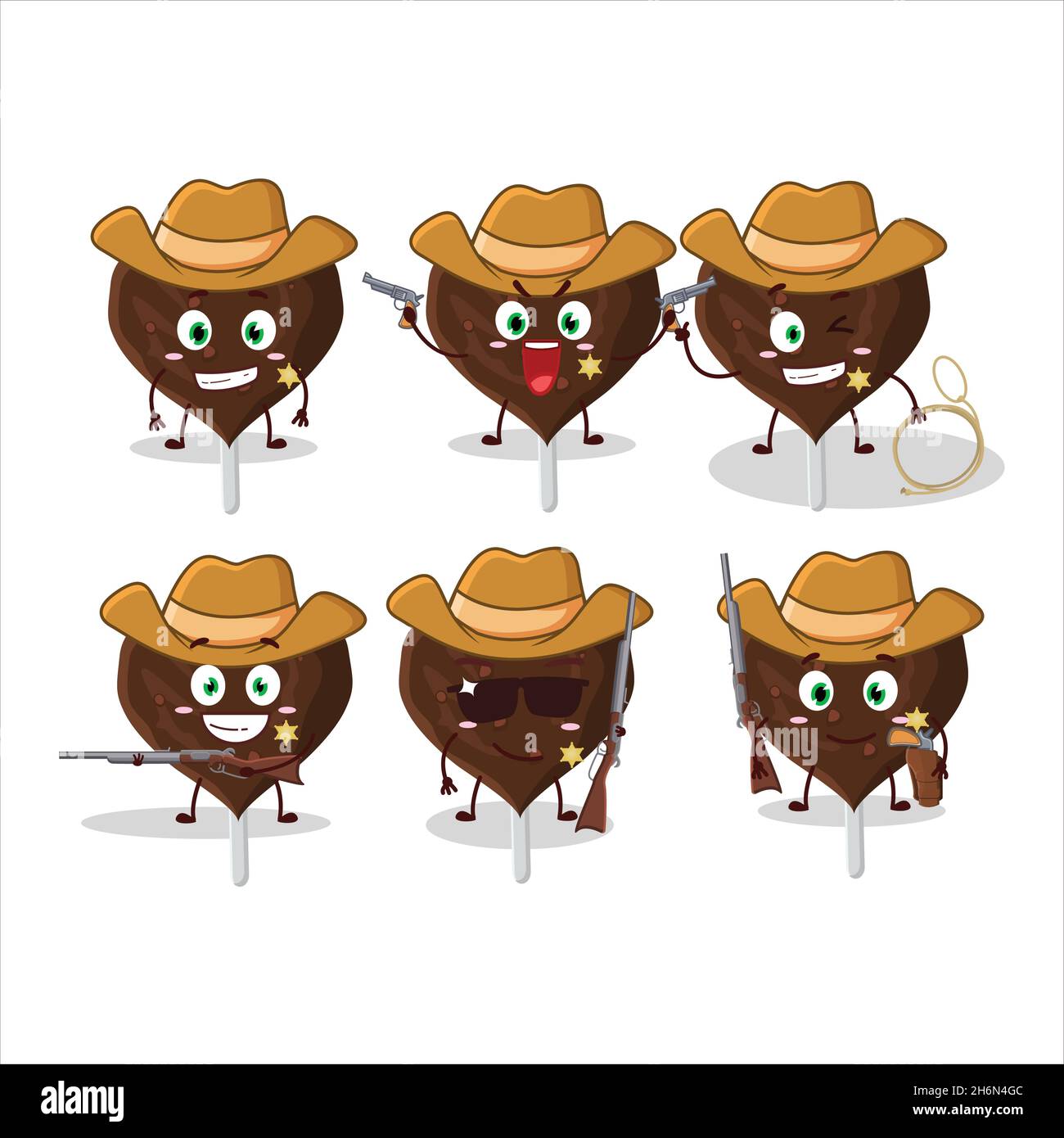Cool cowboy love cookies chocolate candy cartoon character with a cute ...