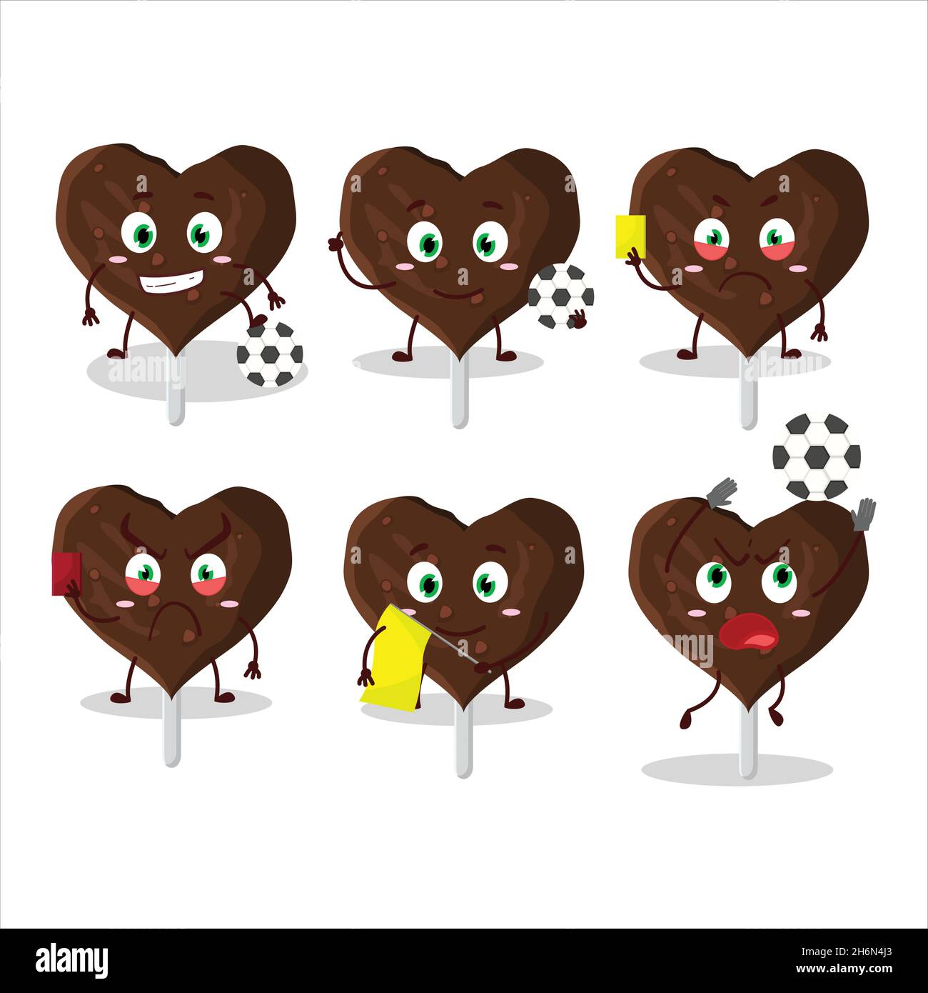 Love Cookies Chocolate Candy Cartoon Character Working As A Football