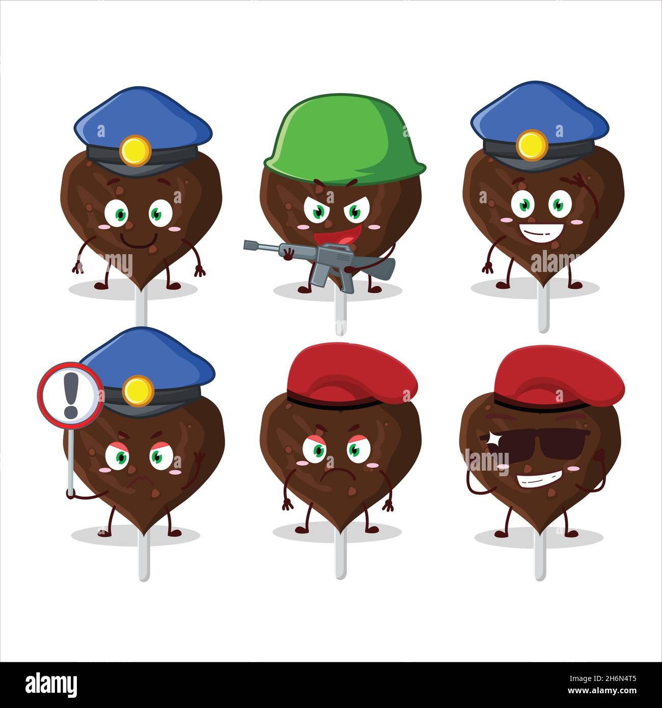 A dedicated Police officer of love cookies chocolate candy mascot ...
