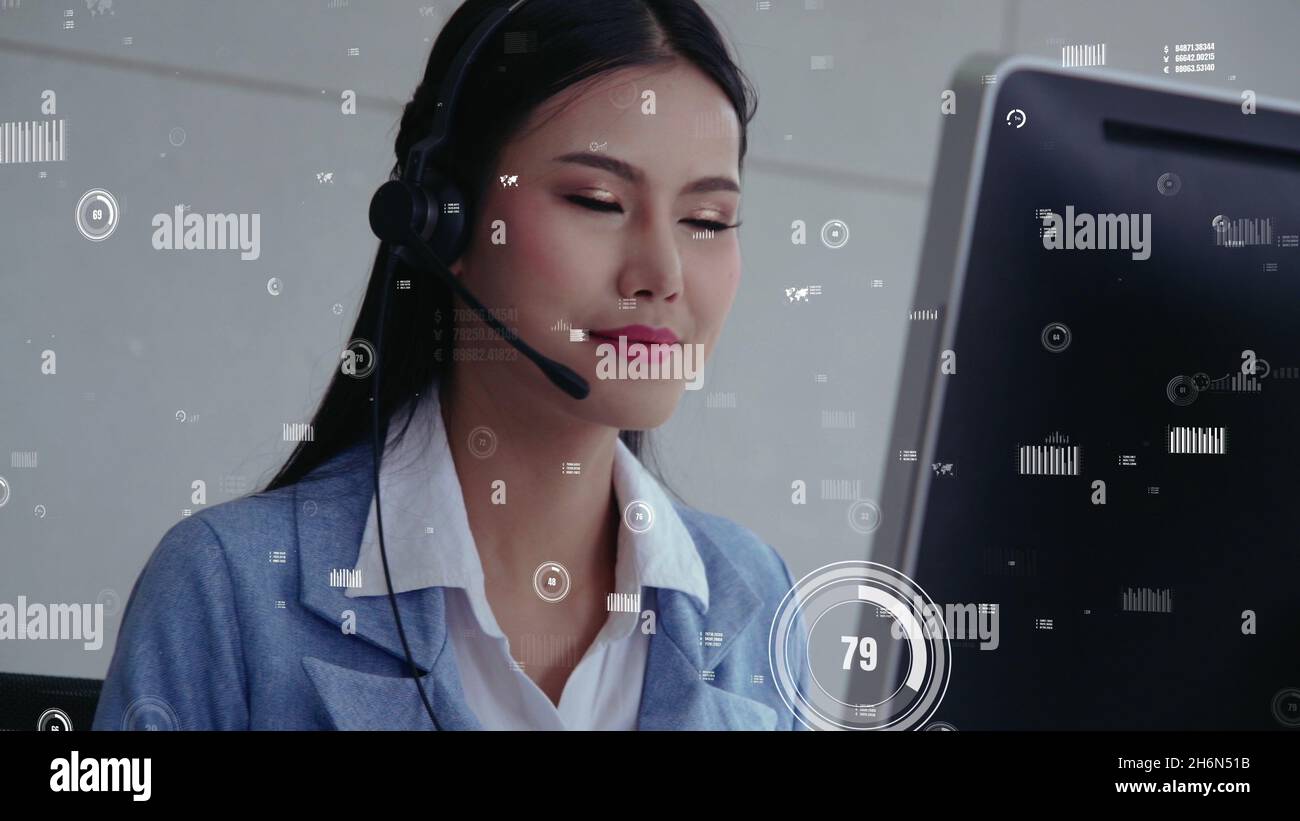 Customer support call center provide data in conceptual vision ...