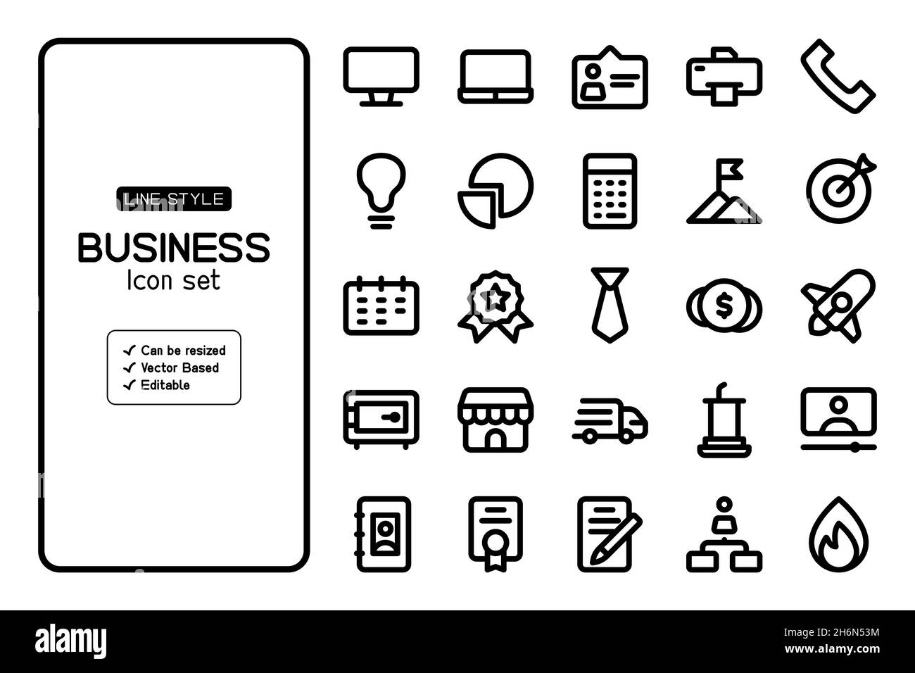Set of Business icons with line style and vector based. It can use for ...