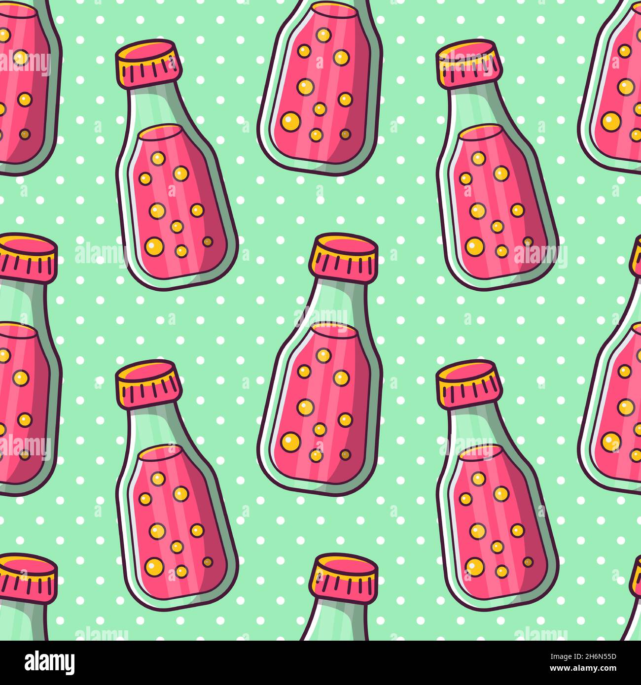 bottle juice seamless pattern vector illustration Stock Vector Image ...