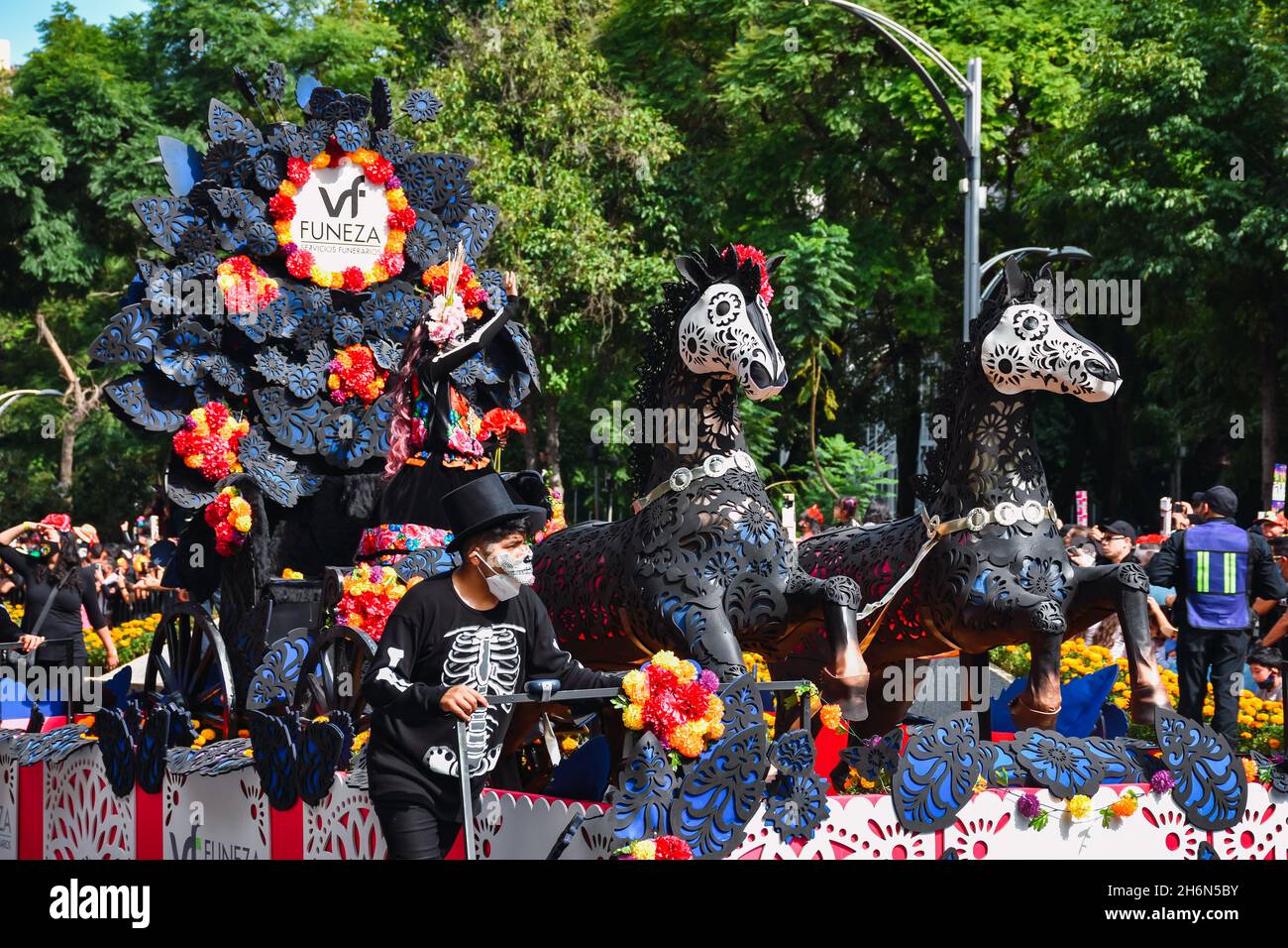 Mexico City, Mexico ; October 31 2021: Day of the Dead, people in ...