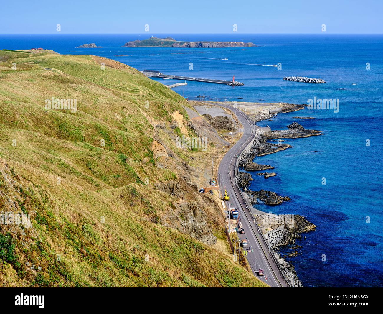 Road in Coast, Rebun Island, Hokkaido, Japan Stock Photo - Alamy