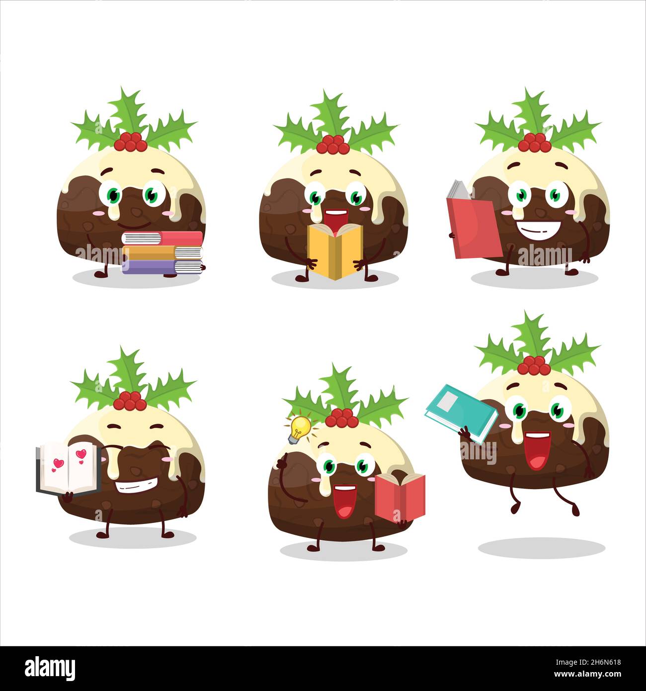 A picture of pudding cake christmas cartoon character concept reading ...