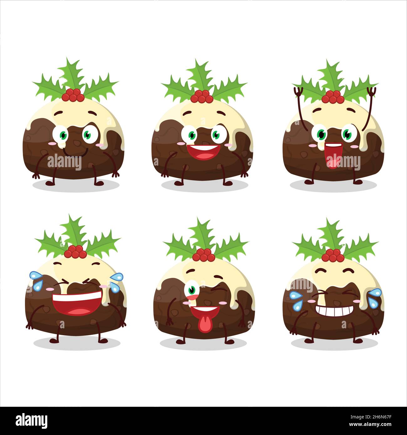 Cartoon character of pudding cake christmas with smile expression ...