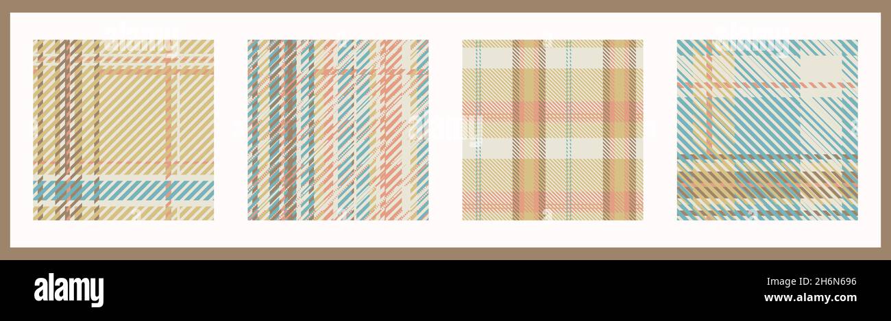 Gender neutral seamless plaid vector pattern collection. Gingham baby ...
