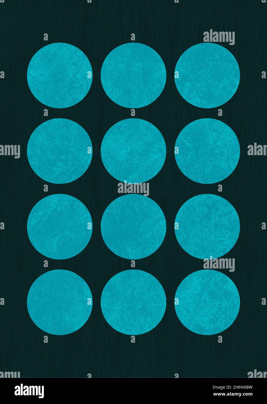 Artistic circularly aligned balls, such as cells or atoms science ...