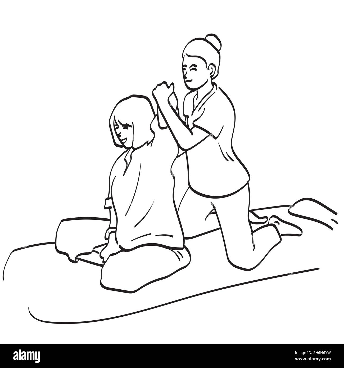Thai massage and spa for healing and relaxation illustration vector ...
