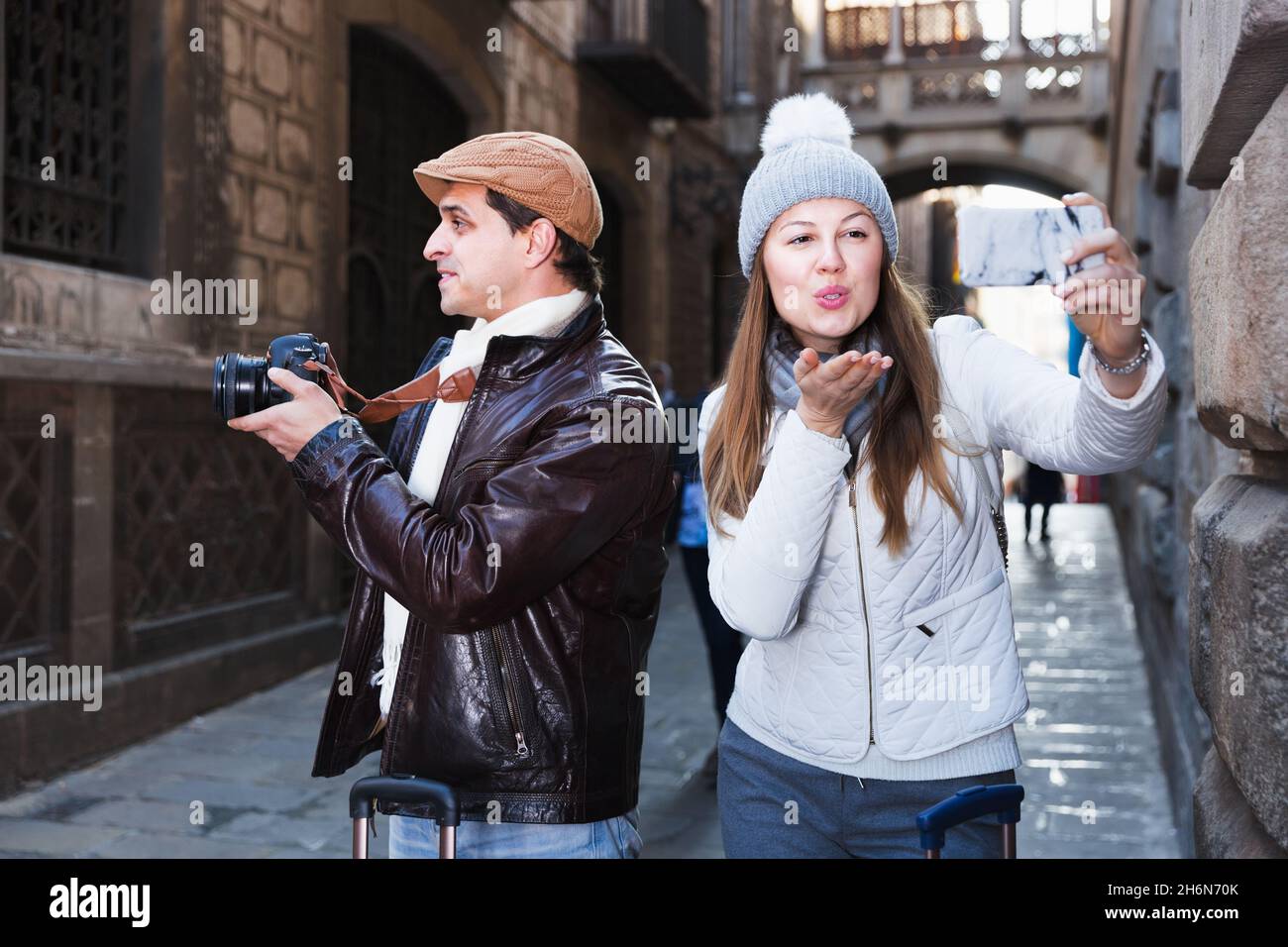 People making photos and selfie Stock Photo - Alamy
