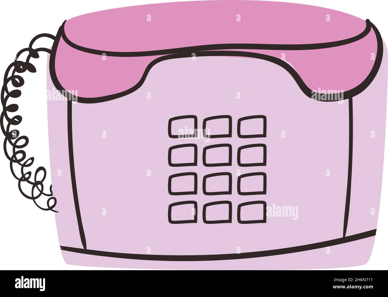 classic pink telephone over white Stock Vector Image & Art - Alamy