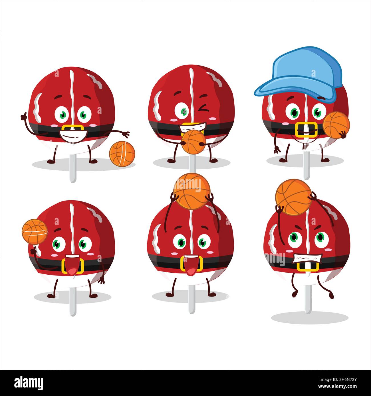 Talented Red Candy Cookies Christmas Cartoon Character As A Basketball