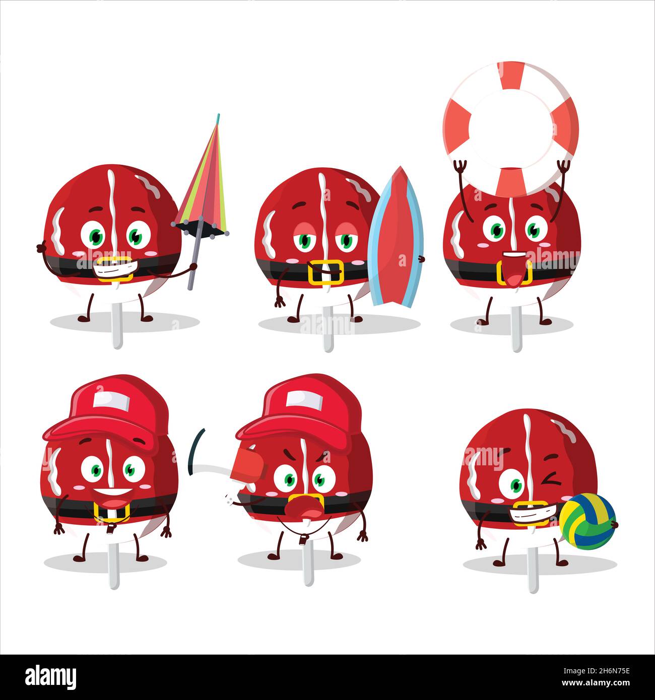 Happy Face red candy cookies christmas cartoon character playing on a ...