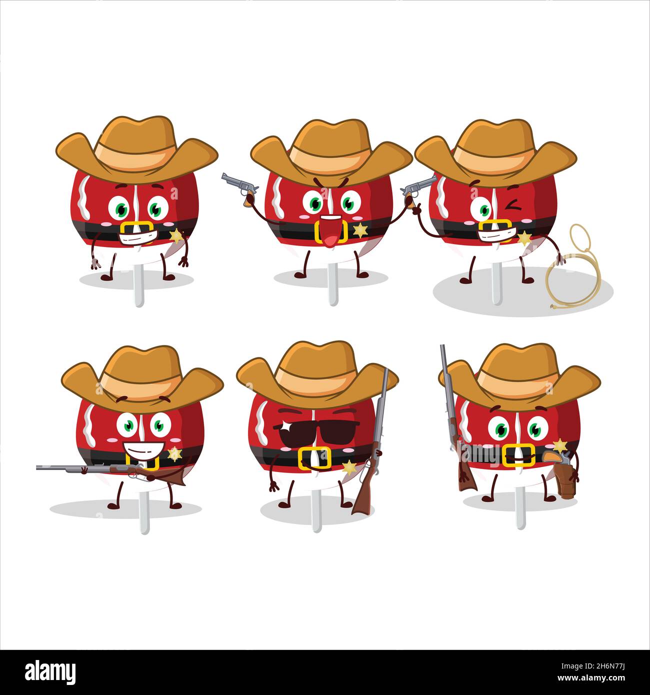 Cool cowboy red candy cookies christmas cartoon character with a cute ...