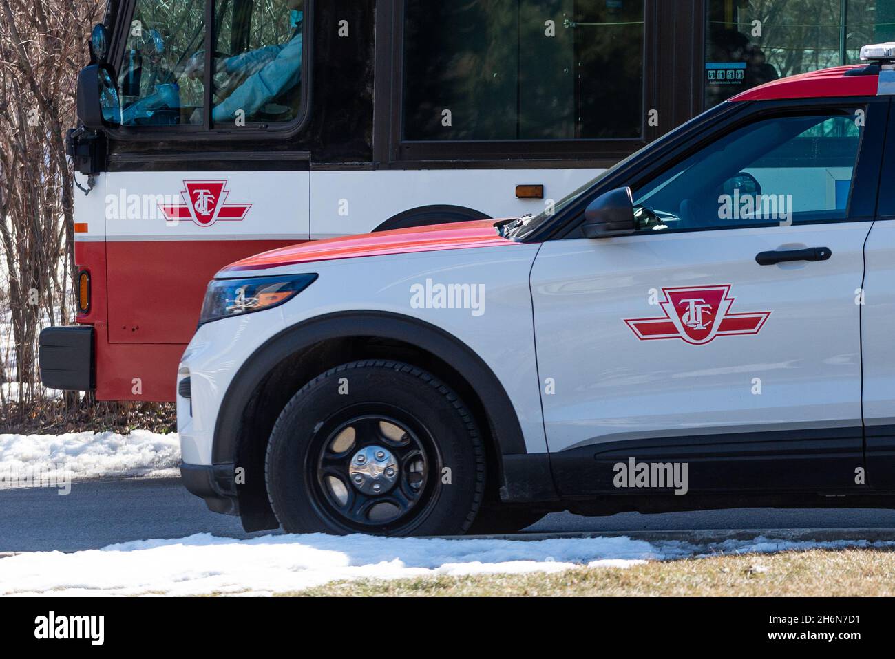 Toronto, ON, Canada – March 01, 2021: The sign of Toronto Transit ...