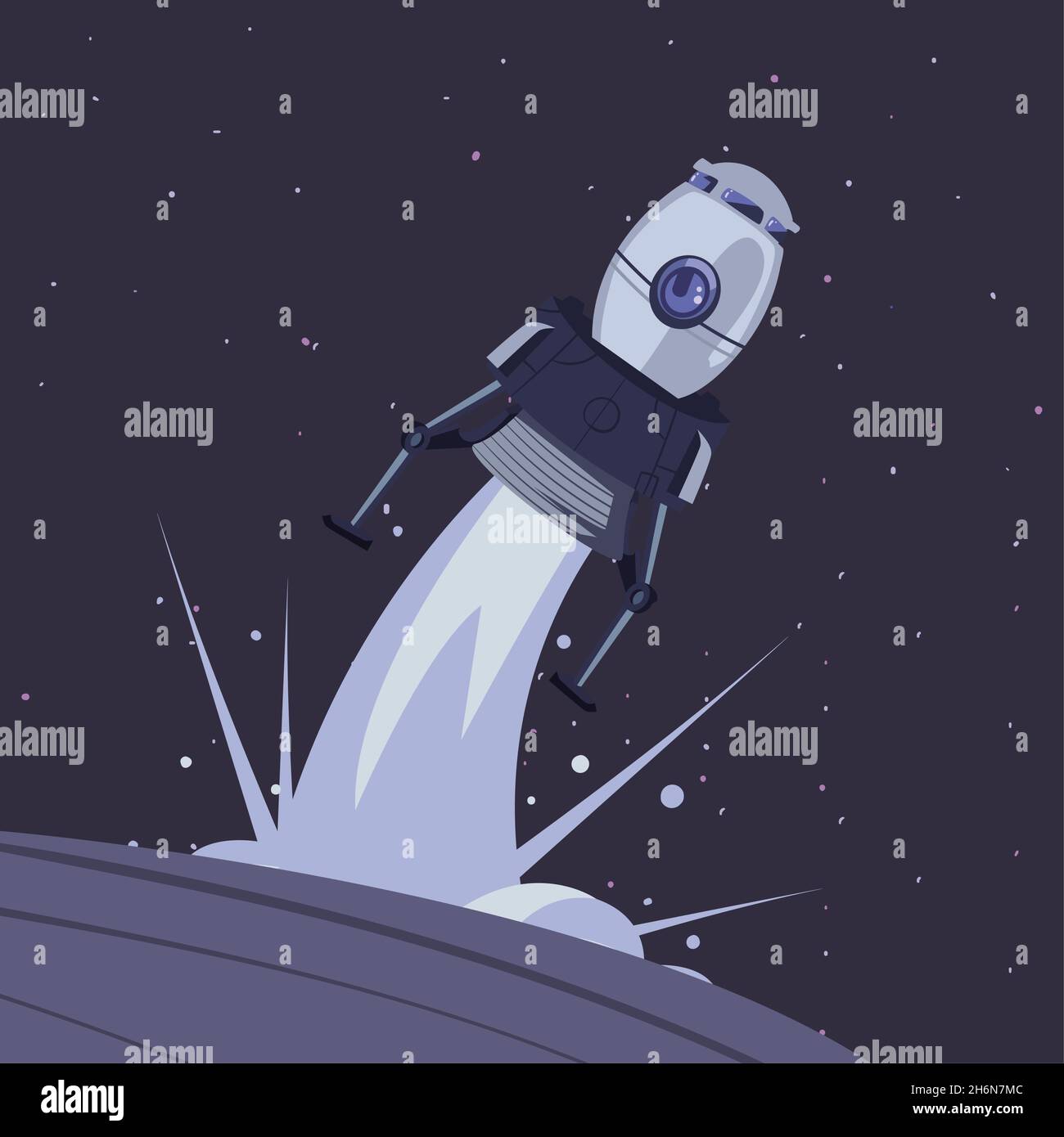 gray spaceship card on space Stock Vector Image & Art - Alamy