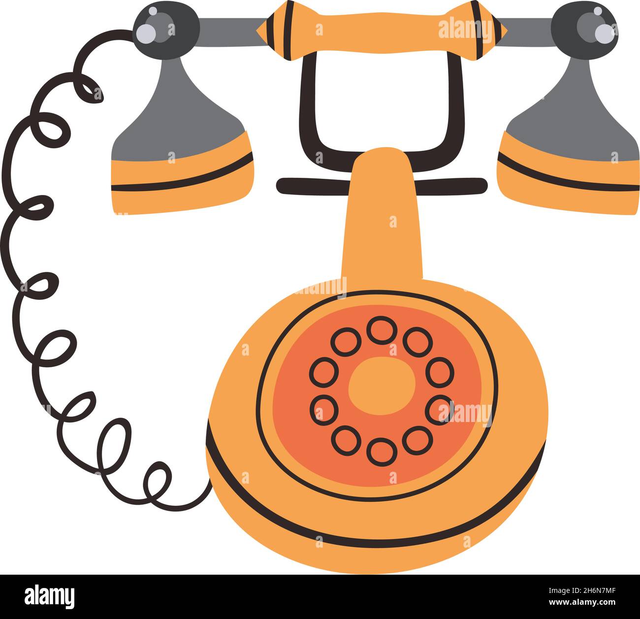 classic yellow phone over white Stock Vector Image & Art - Alamy