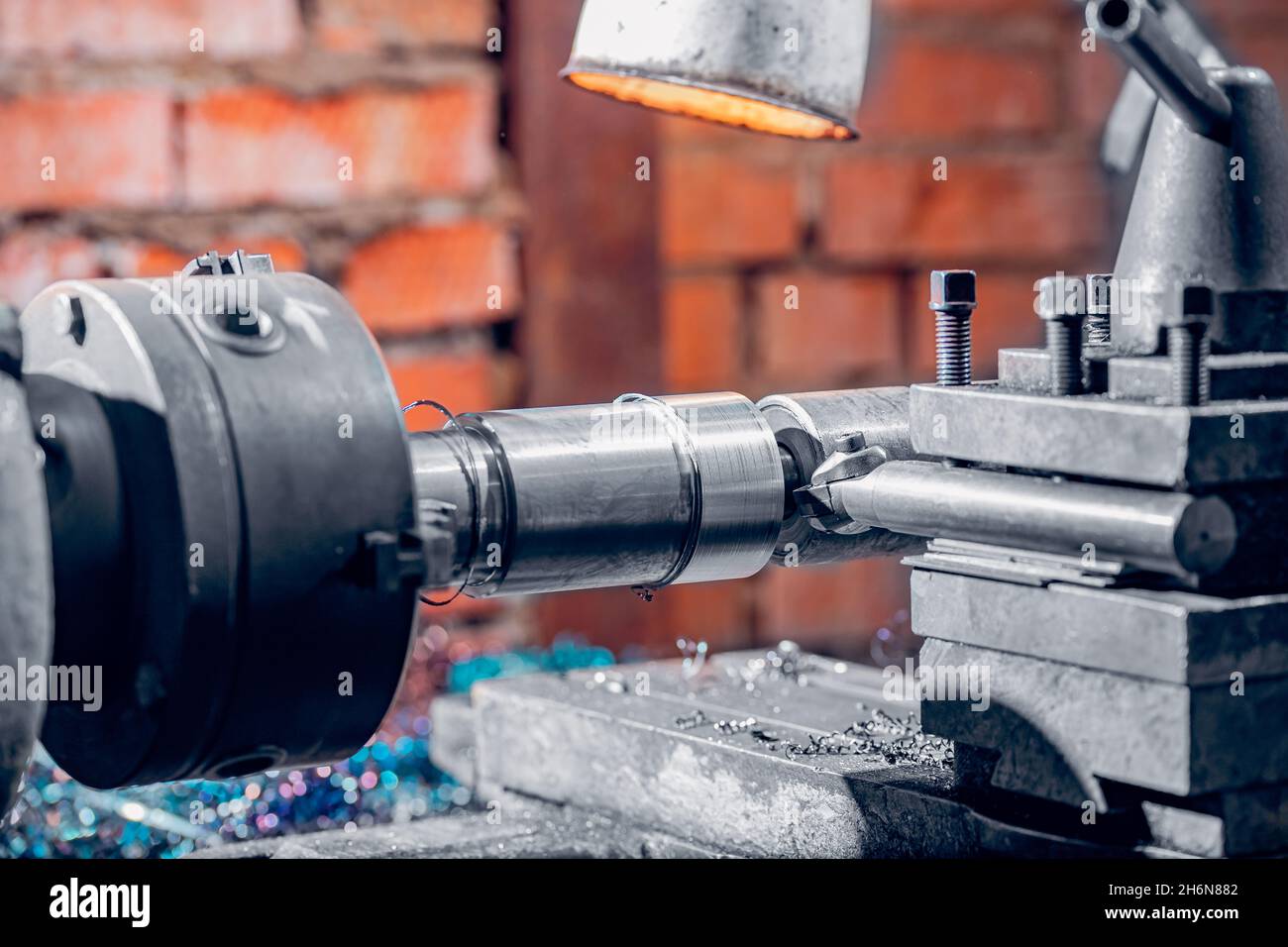 Industry machine iron tools. CNC turning cutting metal is operation ...