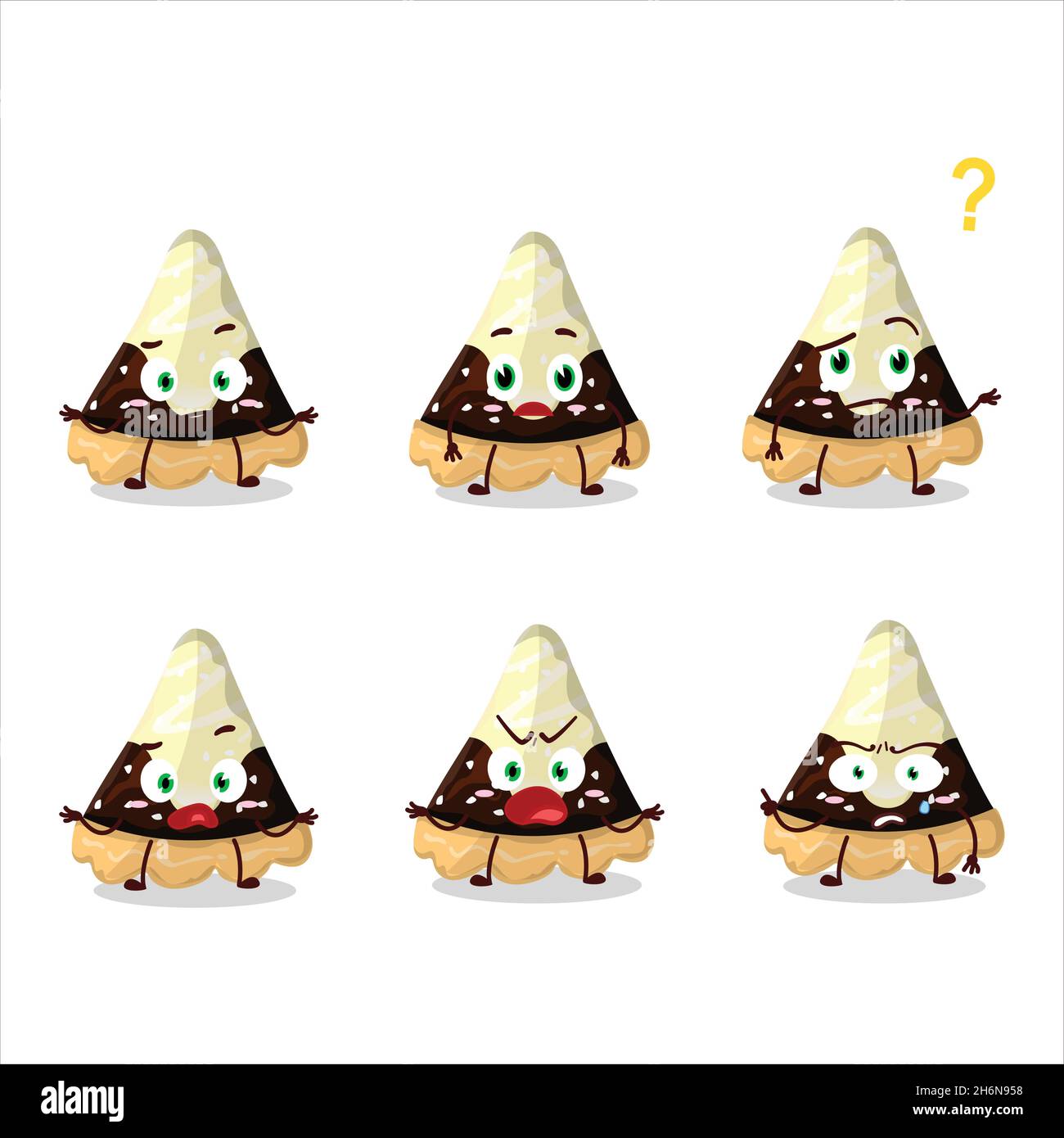 Cartoon character of slice of star chocolate pie with what expression ...