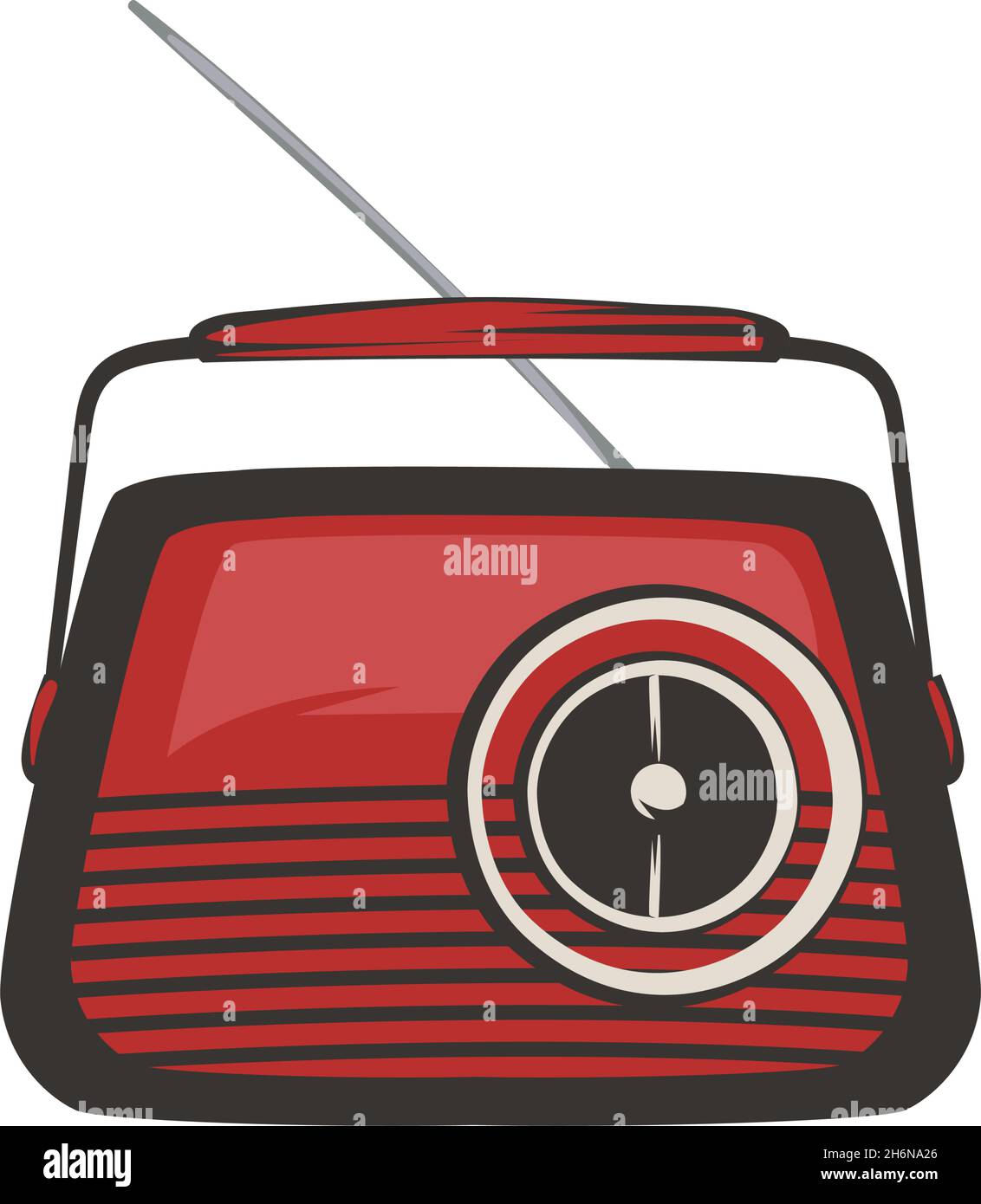 retro red radio over white Stock Vector Image & Art - Alamy