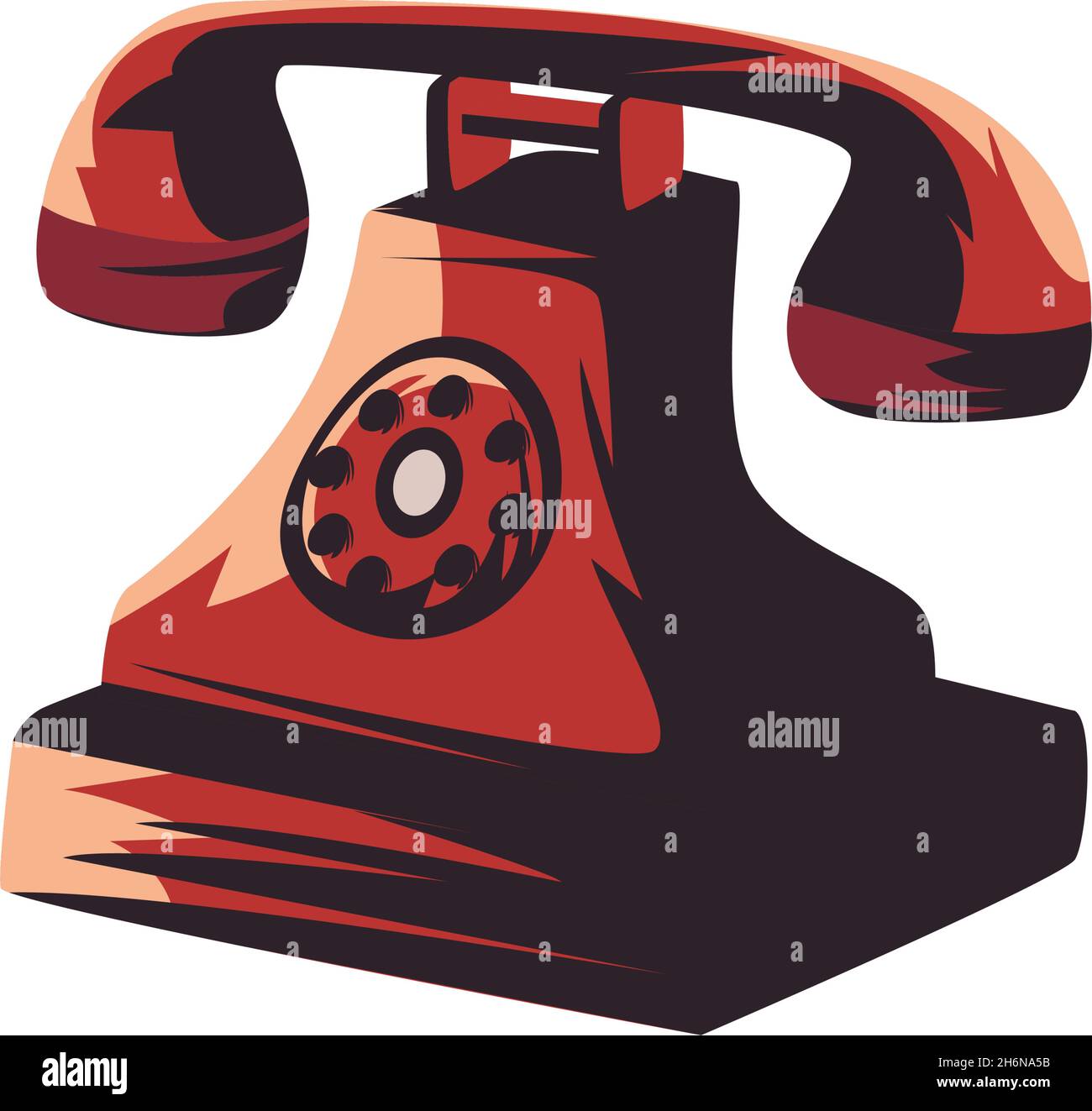 classic red phone over white Stock Vector Image & Art - Alamy
