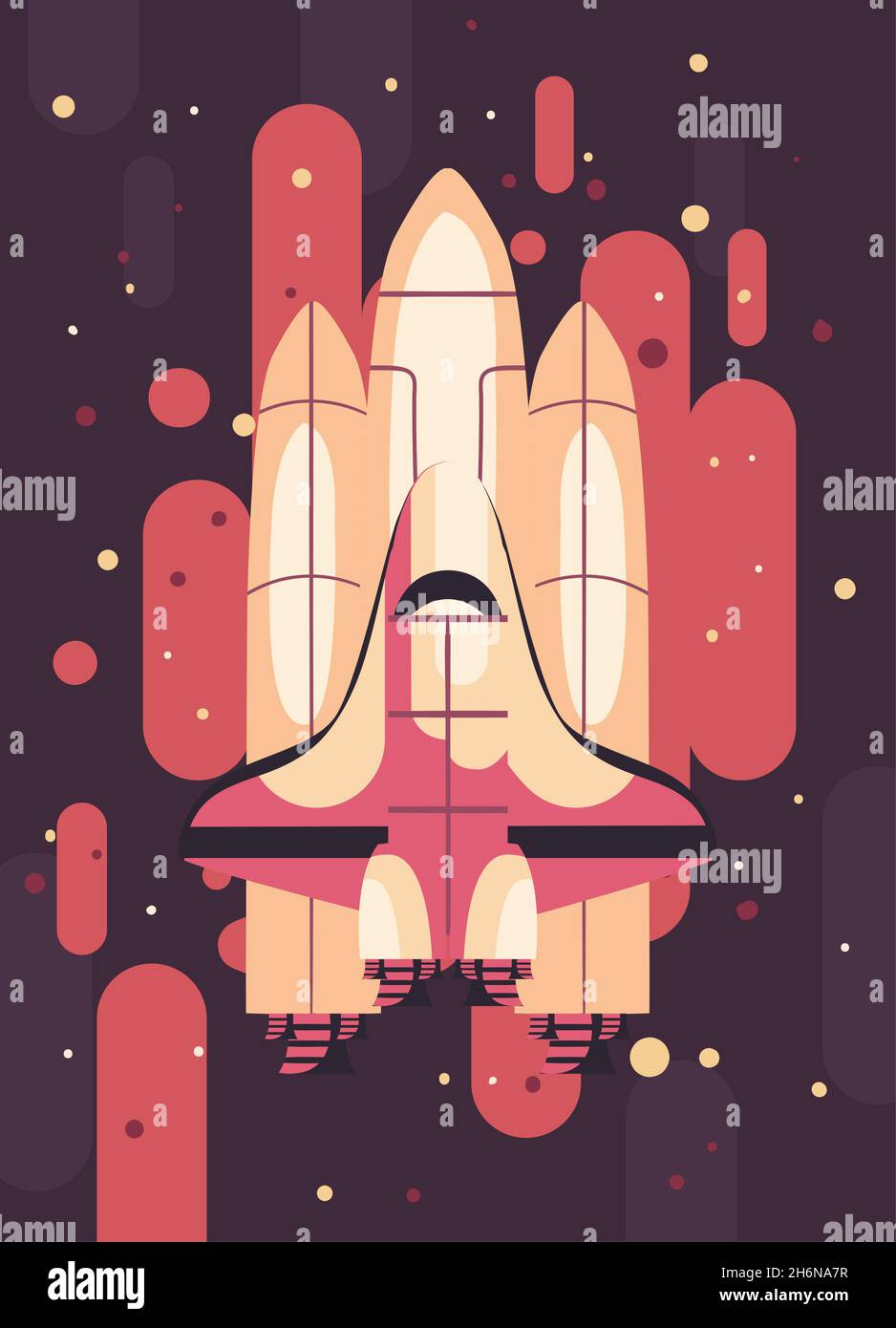 space rocket poster with stars Stock Vector Image & Art - Alamy