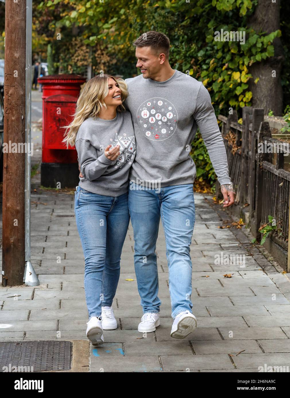 Olivia Buckland Bowen (L), and Alex Bowen (R) seen leaving a festive ...