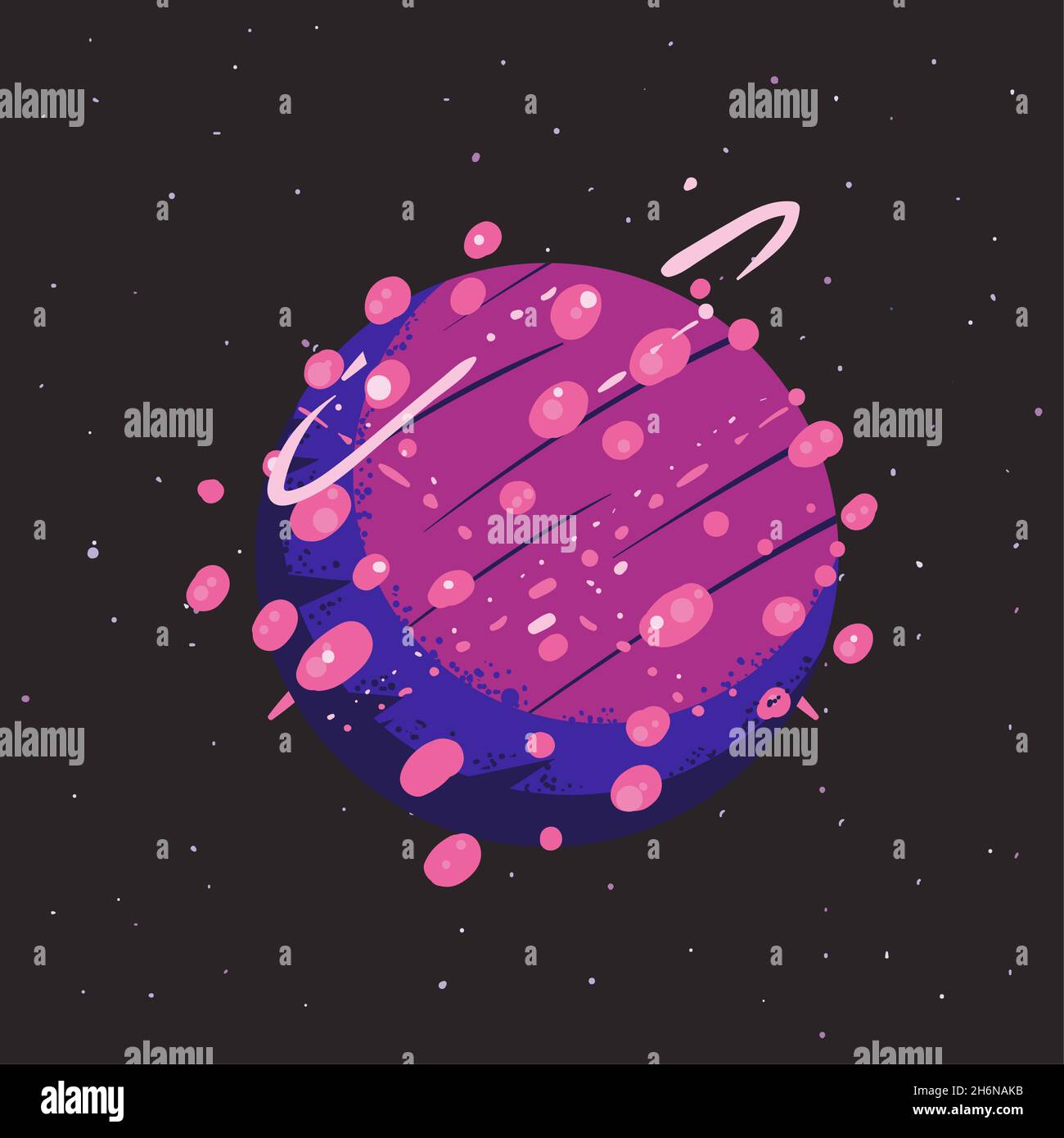 purple planet poster on space Stock Vector Image & Art - Alamy