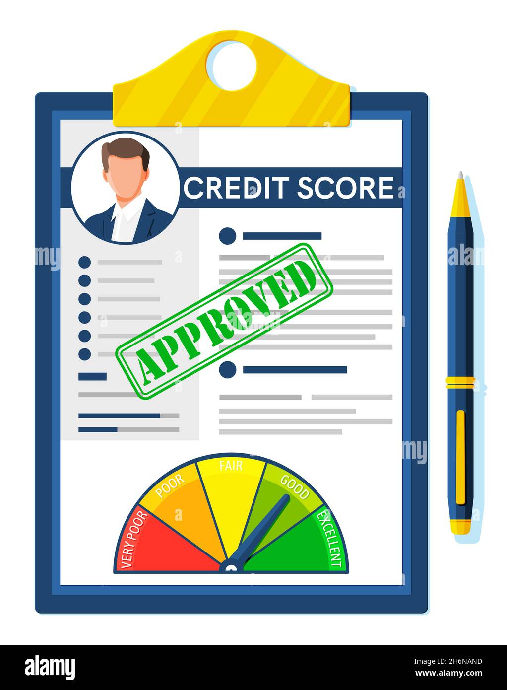 Approved credit score gauge Cut Out Stock Images & Pictures - Alamy
