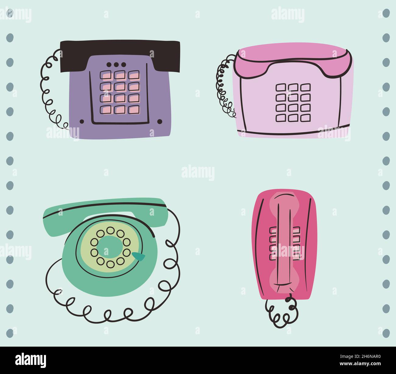 set of four classic phones Stock Vector Image & Art - Alamy