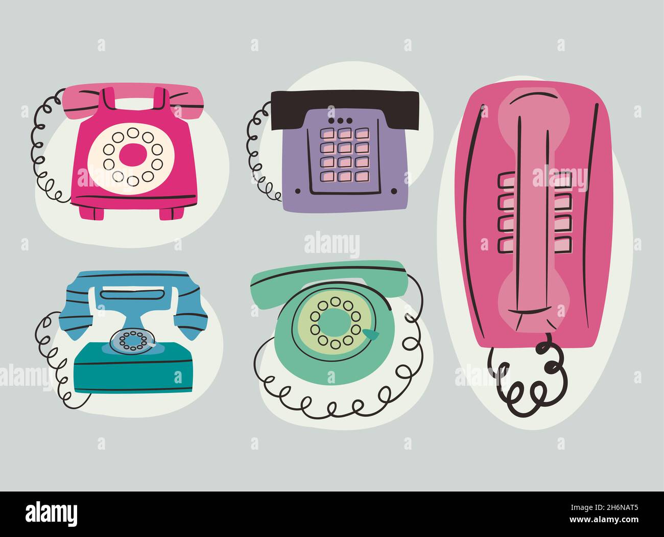 set of five old phones Stock Vector Image & Art - Alamy