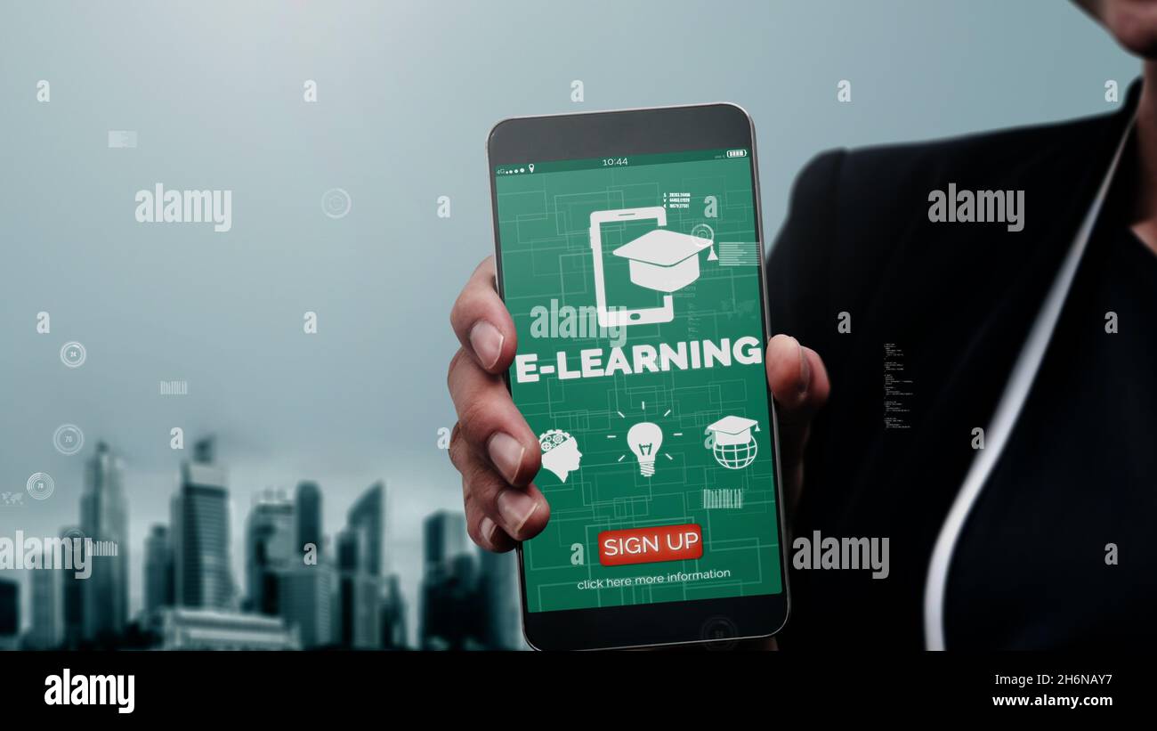 E-learning and Online Education for Student and University conceptual ...