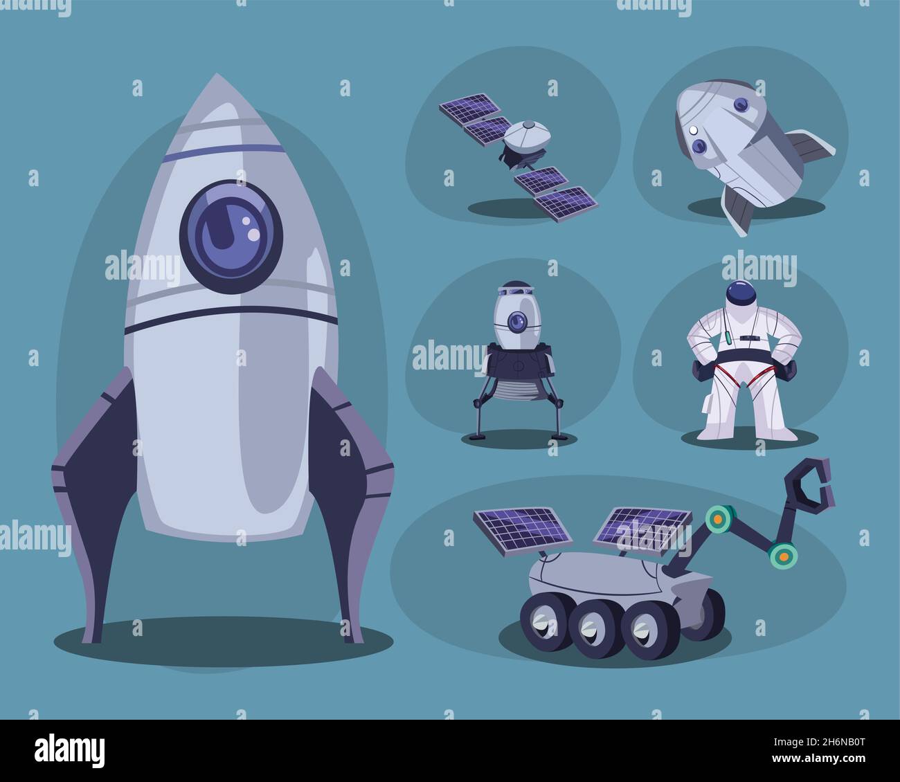 set of six space explorer items Stock Vector Image & Art - Alamy