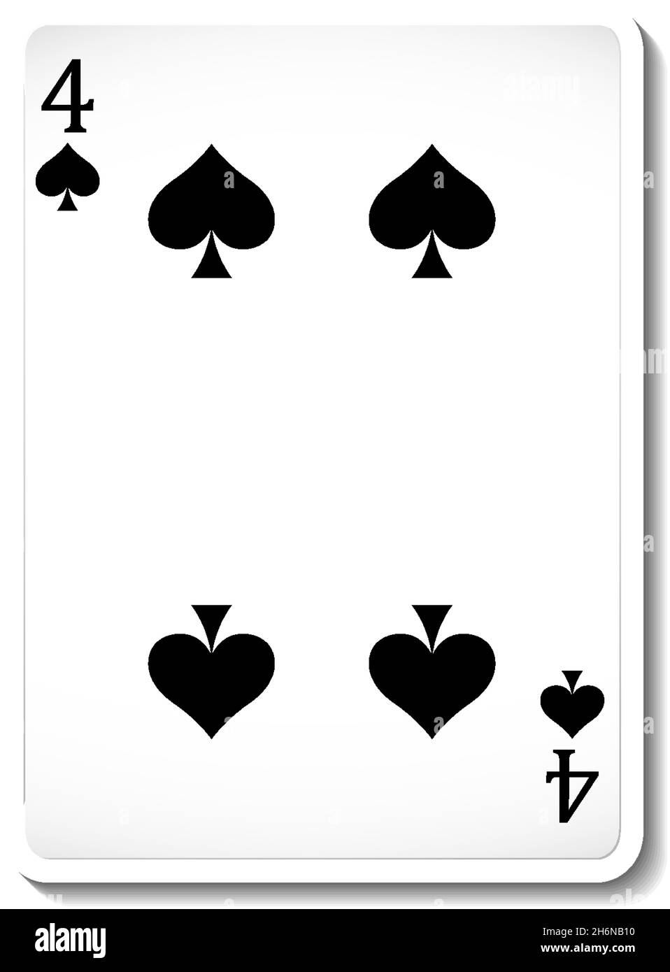 Four of Spades Playing Card Isolated illustration Stock Vector Image ...