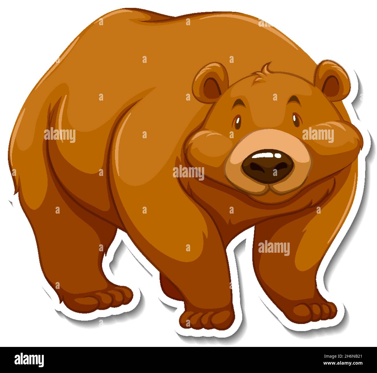 Grizzly bear cartoon character sticker illustration Stock Vector Image ...