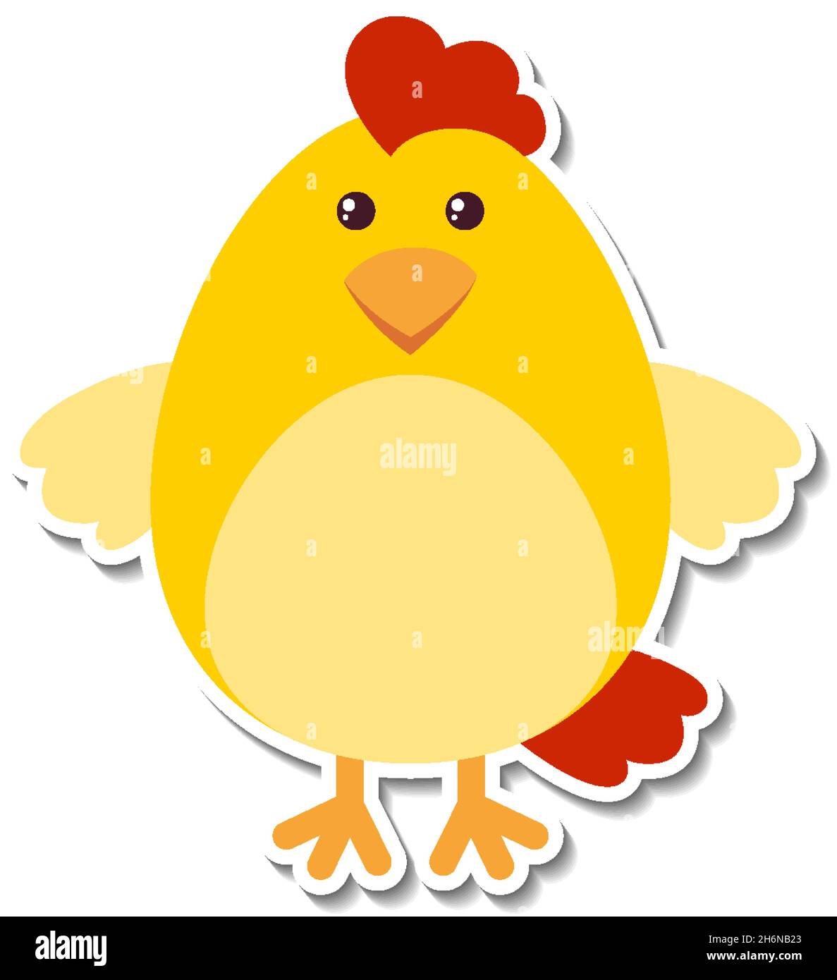 Chubby chicken animal crtoon sticker illustration Stock Vector Image ...