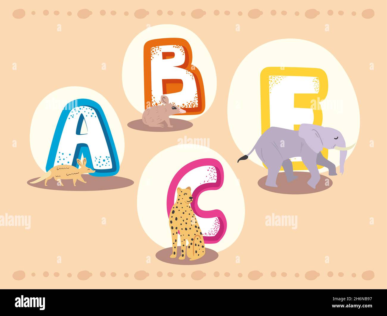 four letters of alphabet with animals Stock Vector Image & Art - Alamy