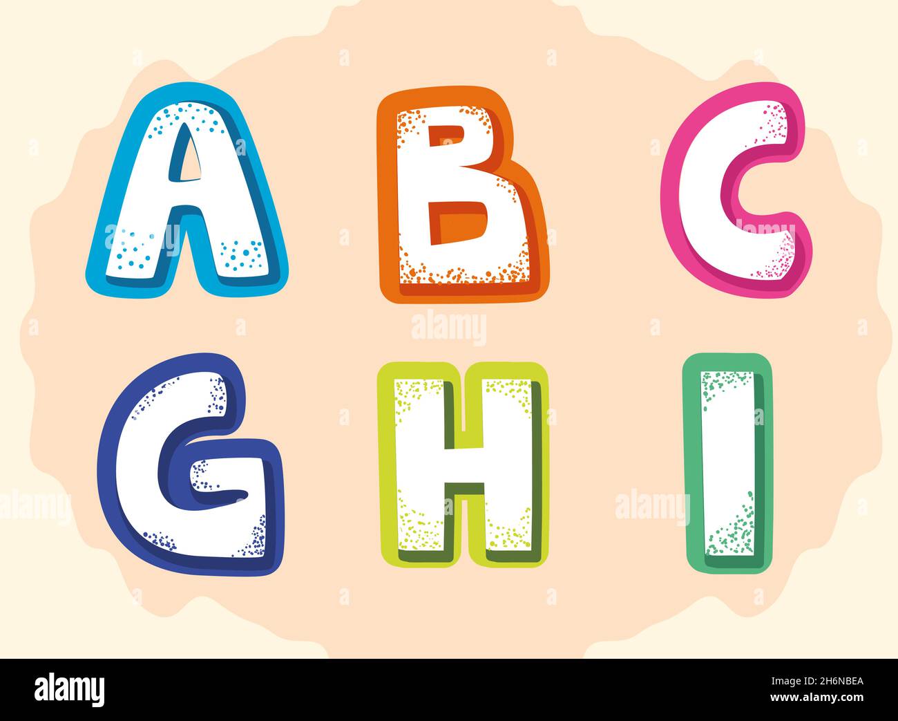 set of six letters of alphabet Stock Vector Image & Art - Alamy
