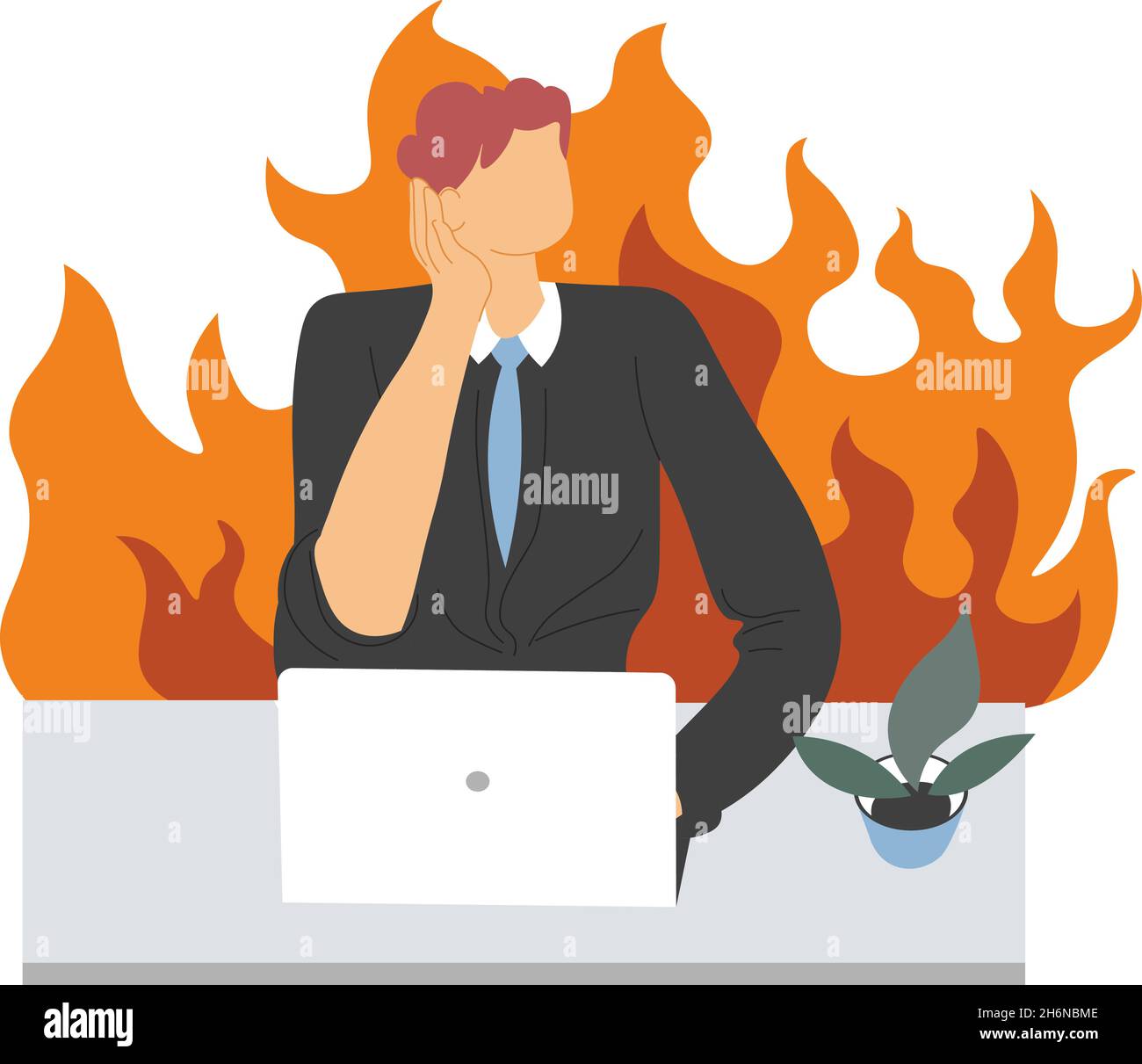 Office stress and anger, work problem and troubles Stock Vector Image ...