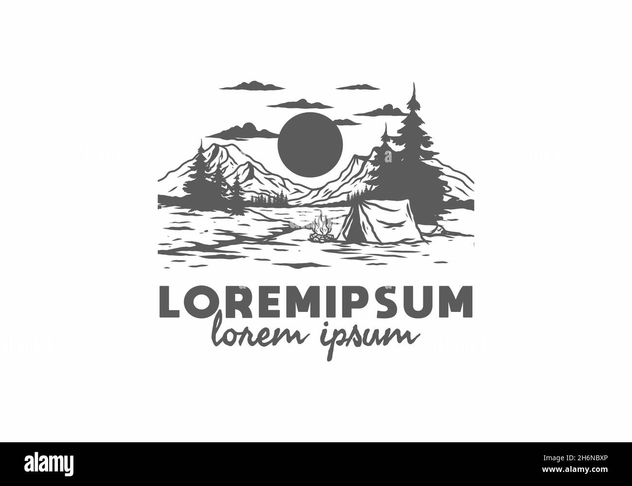 Tourist campfire outdoor bonfire Black and White Stock Photos & Images ...