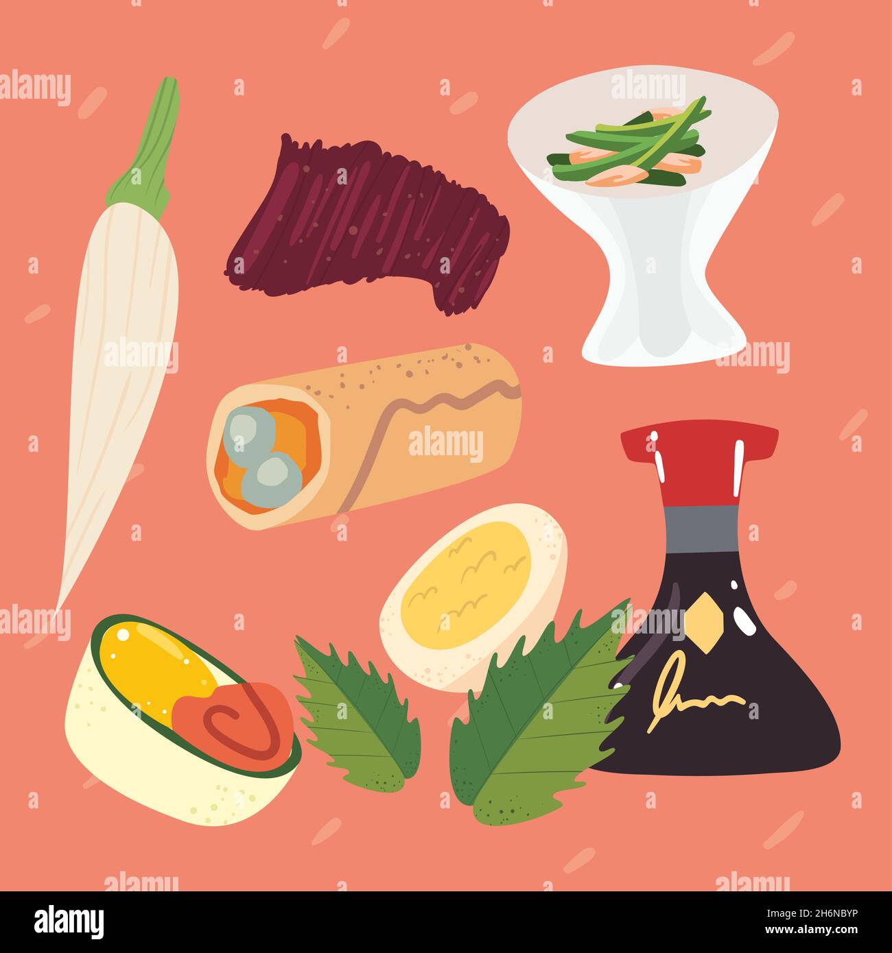 Japanese asian food california Stock Vector Images - Alamy