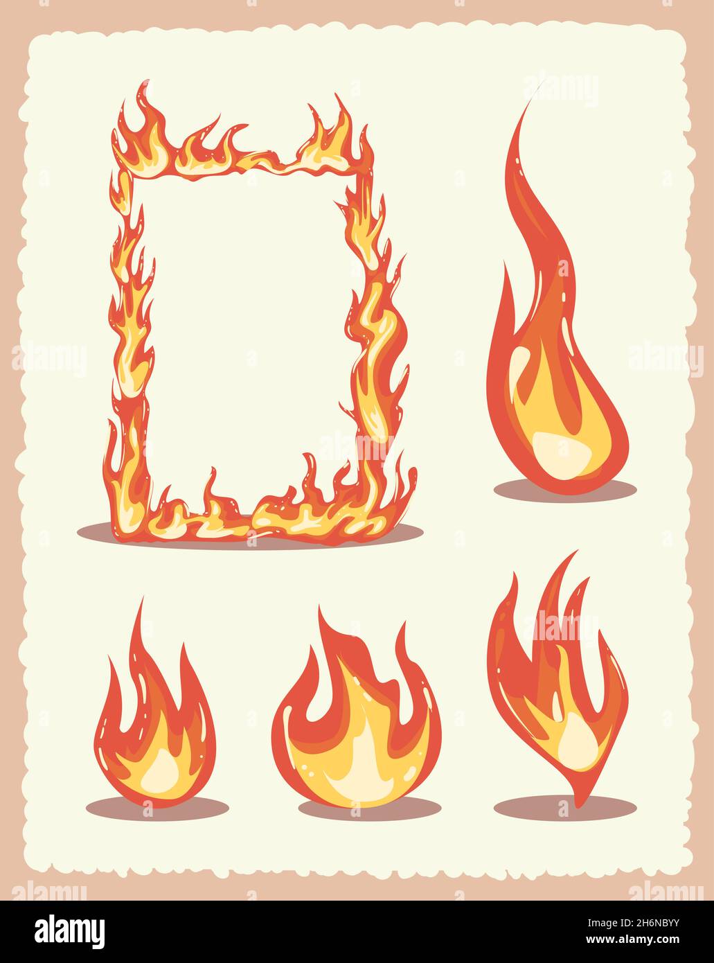 set of five fire items Stock Vector Image & Art - Alamy